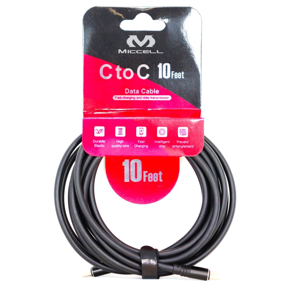 S2152 Miccell C to C 10ft Fast Cable (VQ-D70) Box Pack - MiccellUSA