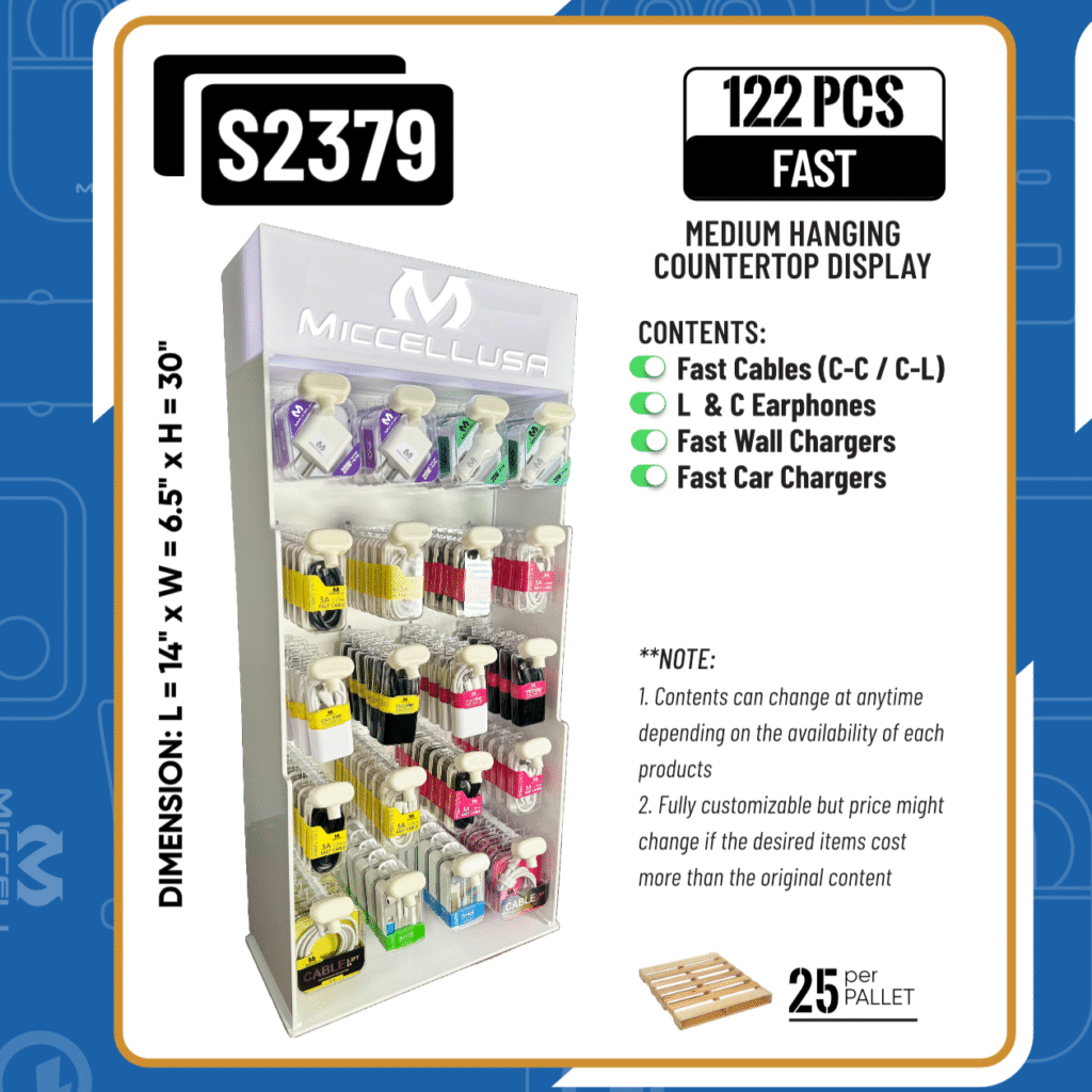 S2379 MICCELL NEW Countertop Display with LED Light (FAST Chargers ...